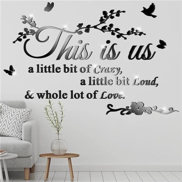 Accents | 3d Acrylic Mirror Wall Stickers Removable Inspirational Quote ...